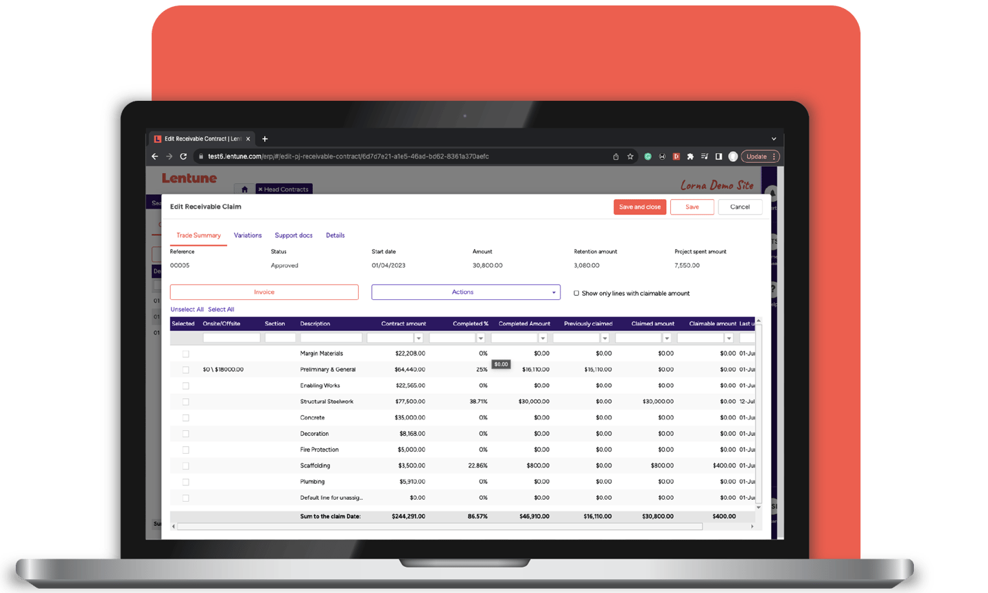 Construction Progress Claims Software | Lentune