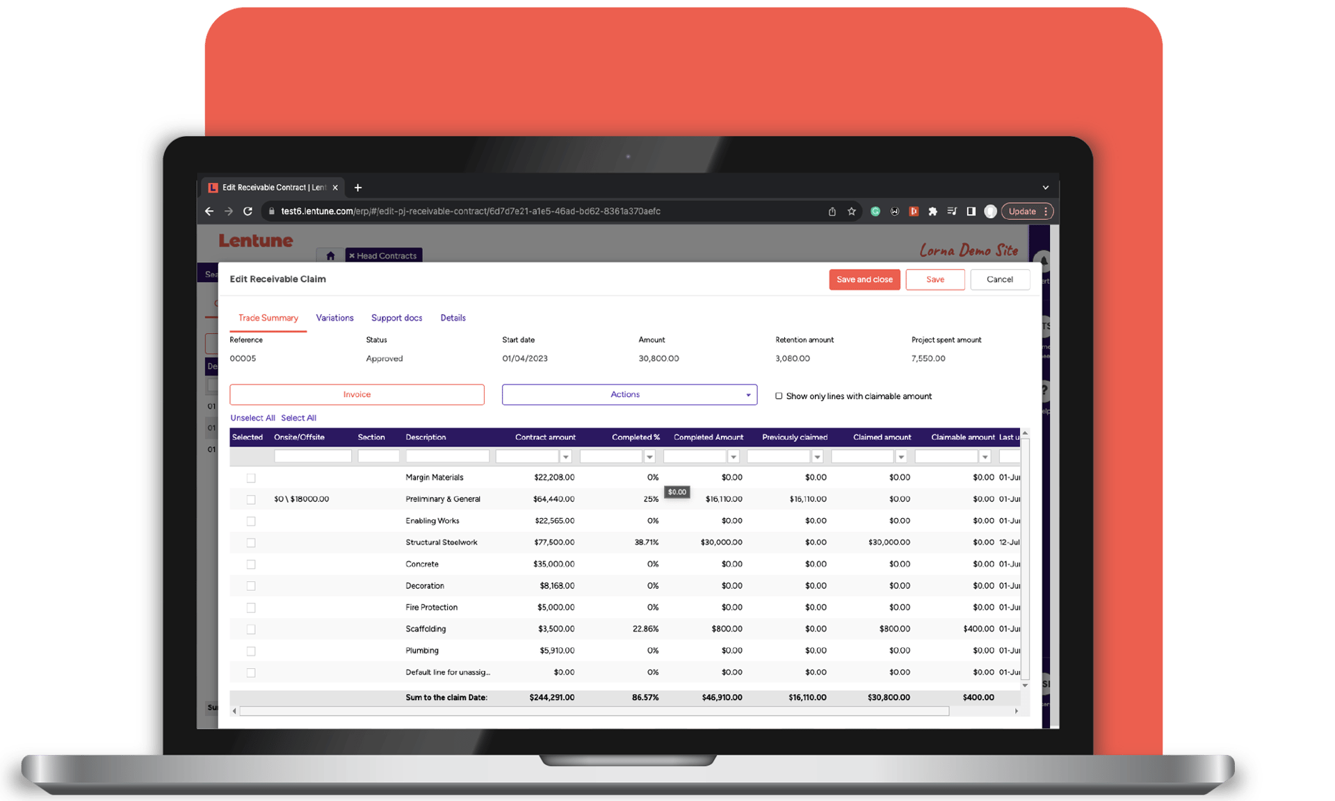 Construction Progress Claims Software | Lentune
