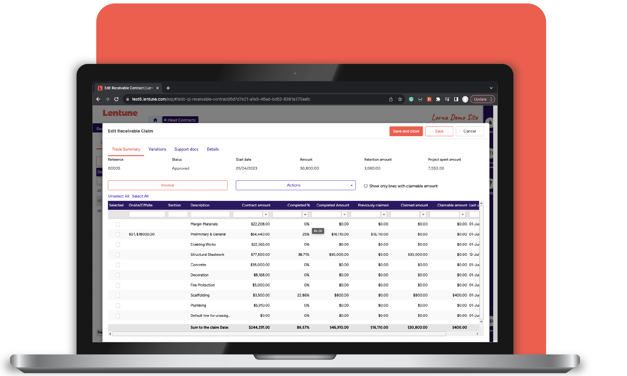Construction Progress Claims Software | Lentune Construction Progress Claims Software | Lentune